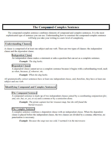 Complex Sentences - 100+ Examples, Format, Pdf | Examples