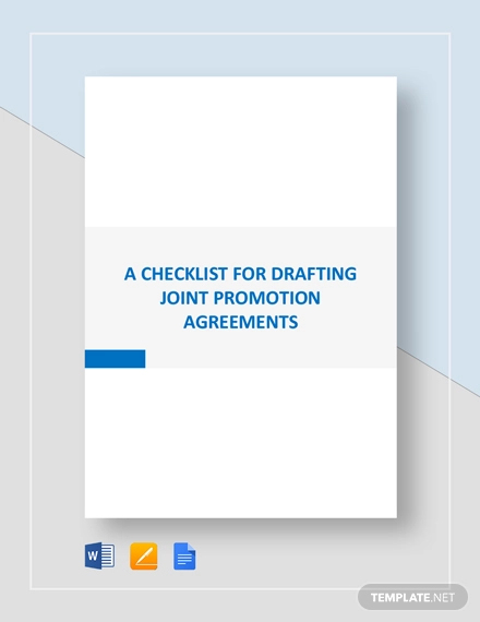 Checklist for Drafting Joint Promotion Agreements - Format, Tips