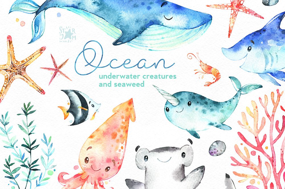 Ocean Creature Greeting Card - 14+ Examples