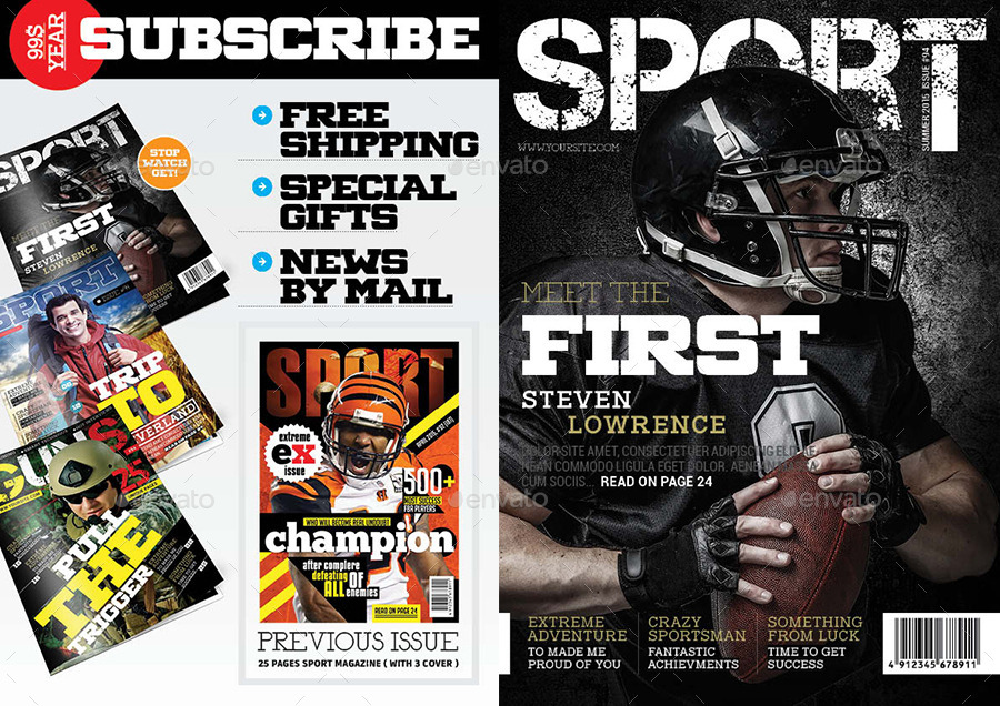 Sports Magazine Cover Design