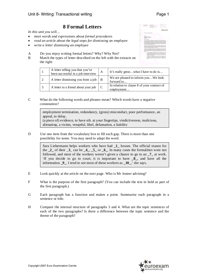 Formal Letter Writing Examples 7 In PDF Examples
