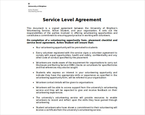 23 Service Level Agreement Examples In PDF MS Word Pages Google Docs Examples