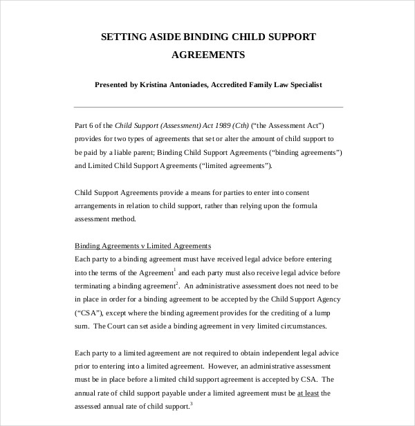 Child Support Agreement 7 Examples Format Pdf Examples