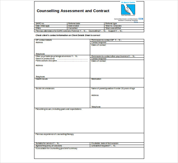 Counselling Contract - 8+ Examples, Format, Pdf | Examples