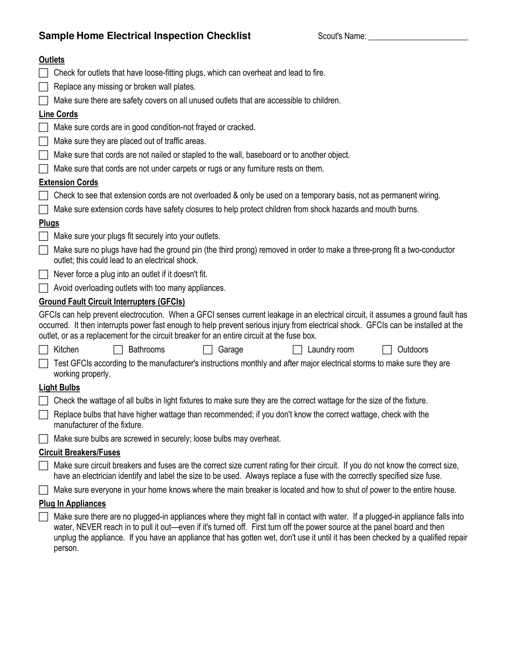 House Inspection Checklist - 10+ Examples, Format, Pdf | Examples