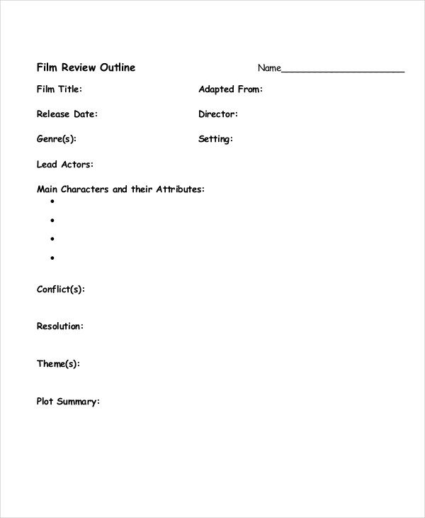 Movie Review Outline Examples Format Pdf Examples