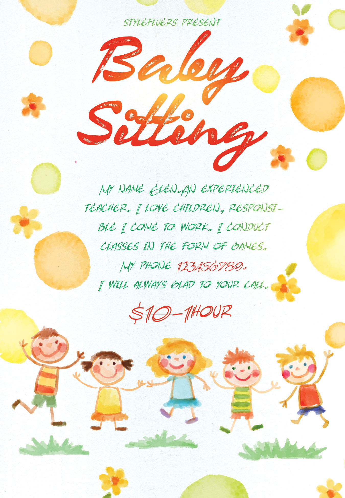 Babysitting Flyer Template