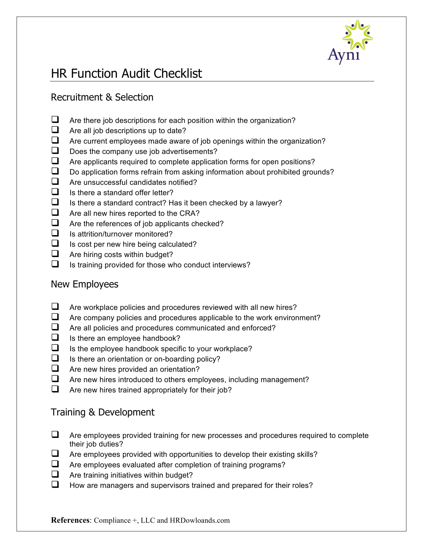 HR Checklist 26 Examples Word Apple Pages Google Docs PDF HR Checklist 26 Examples Word Apple Pages Google Docs PDF