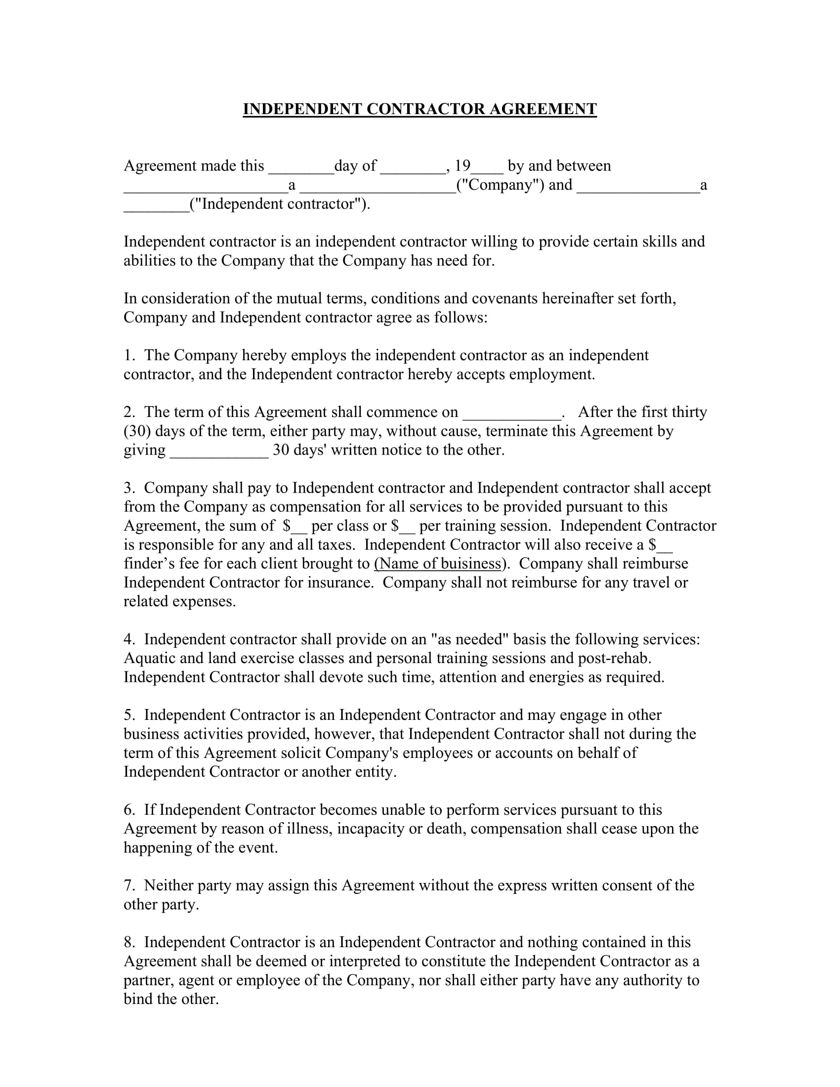 Agreement Examples 20 In PDF Examples