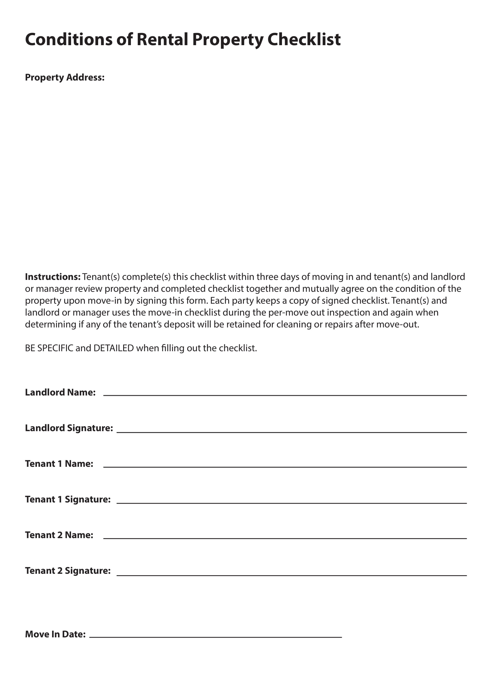 Rental Checklist - 11+ Examples, Format, Pdf | Examples