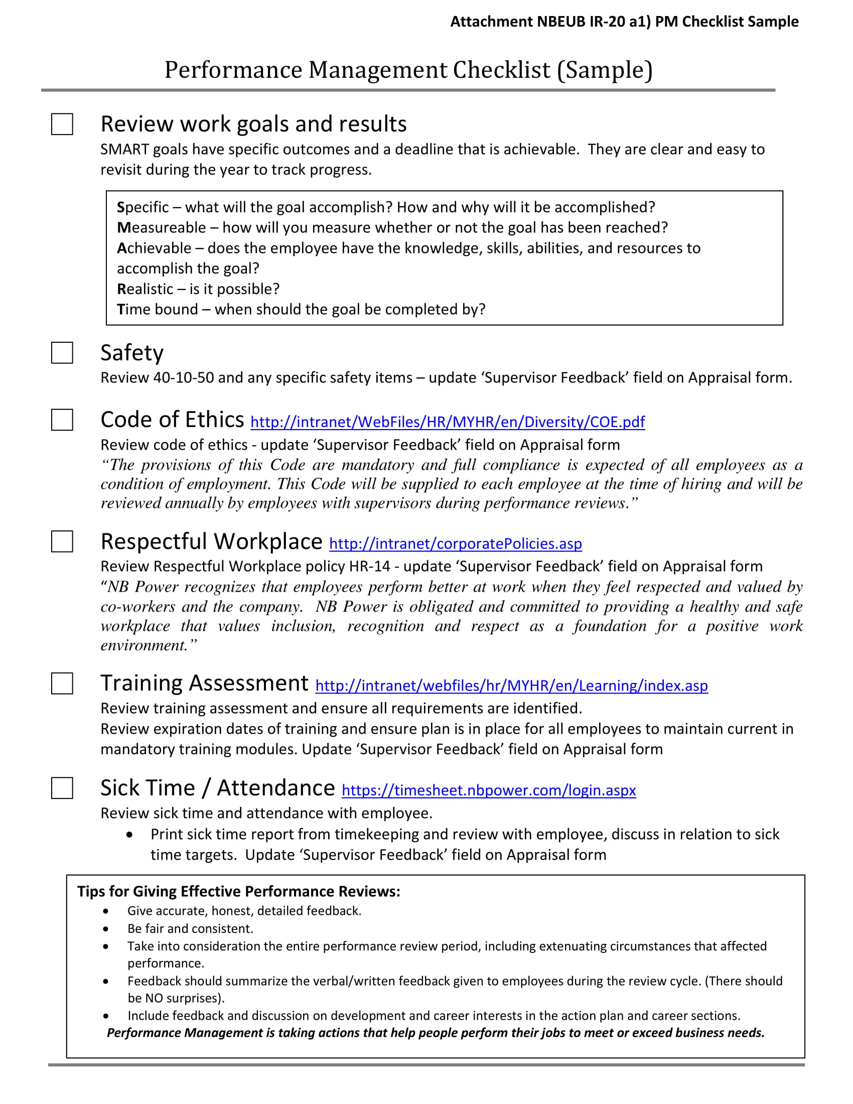 11 Performance Management Checklist Examples Examples
