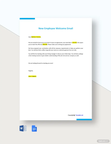 New Hire Welcome Letter - 13+ Examples, Format, Sample | Examples