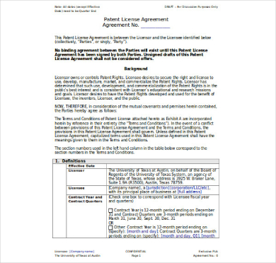 Licensing Agreement Examples - 15+ Templates (Download Now) | Examples