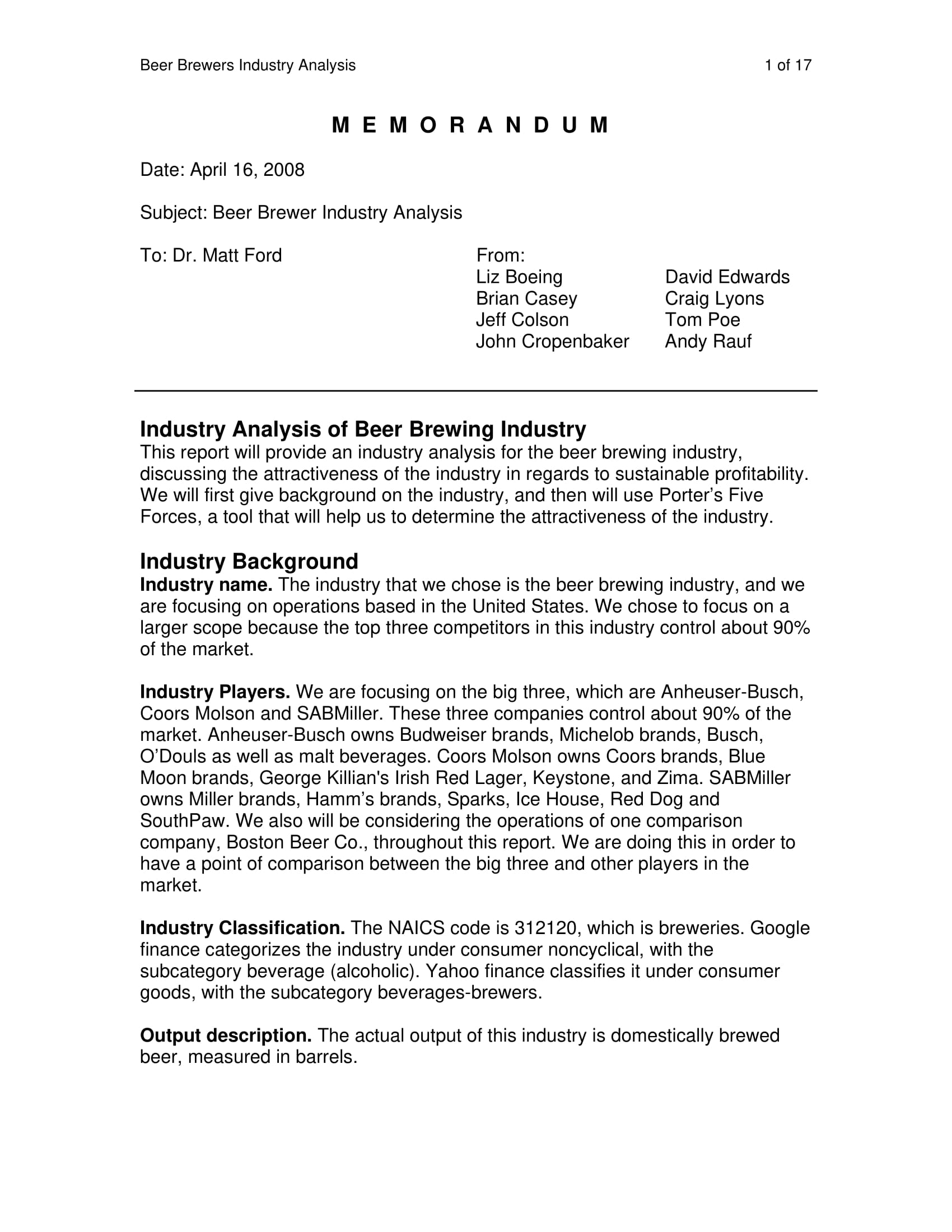 34 Business Industry Analysis Example Background