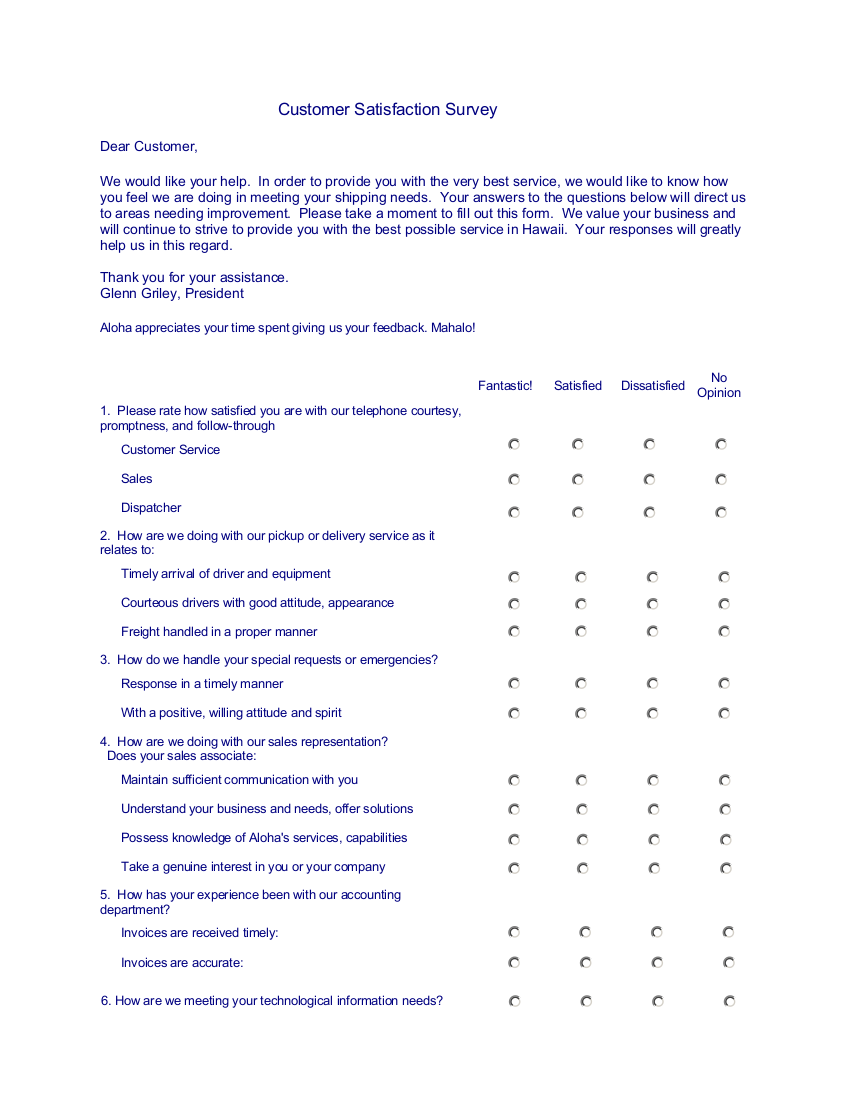 9+ Customer Satisfaction Survey Examples in PDF