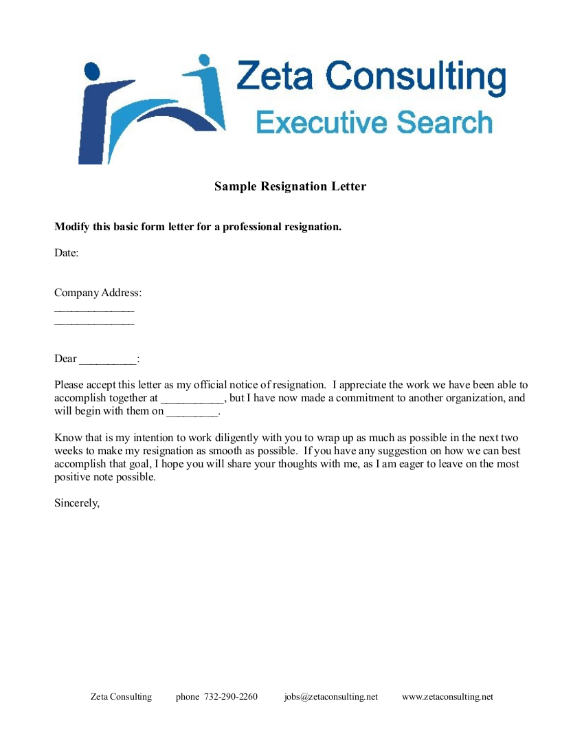Short Resignation Letter 8 Examples Format How To Format PDF Tips