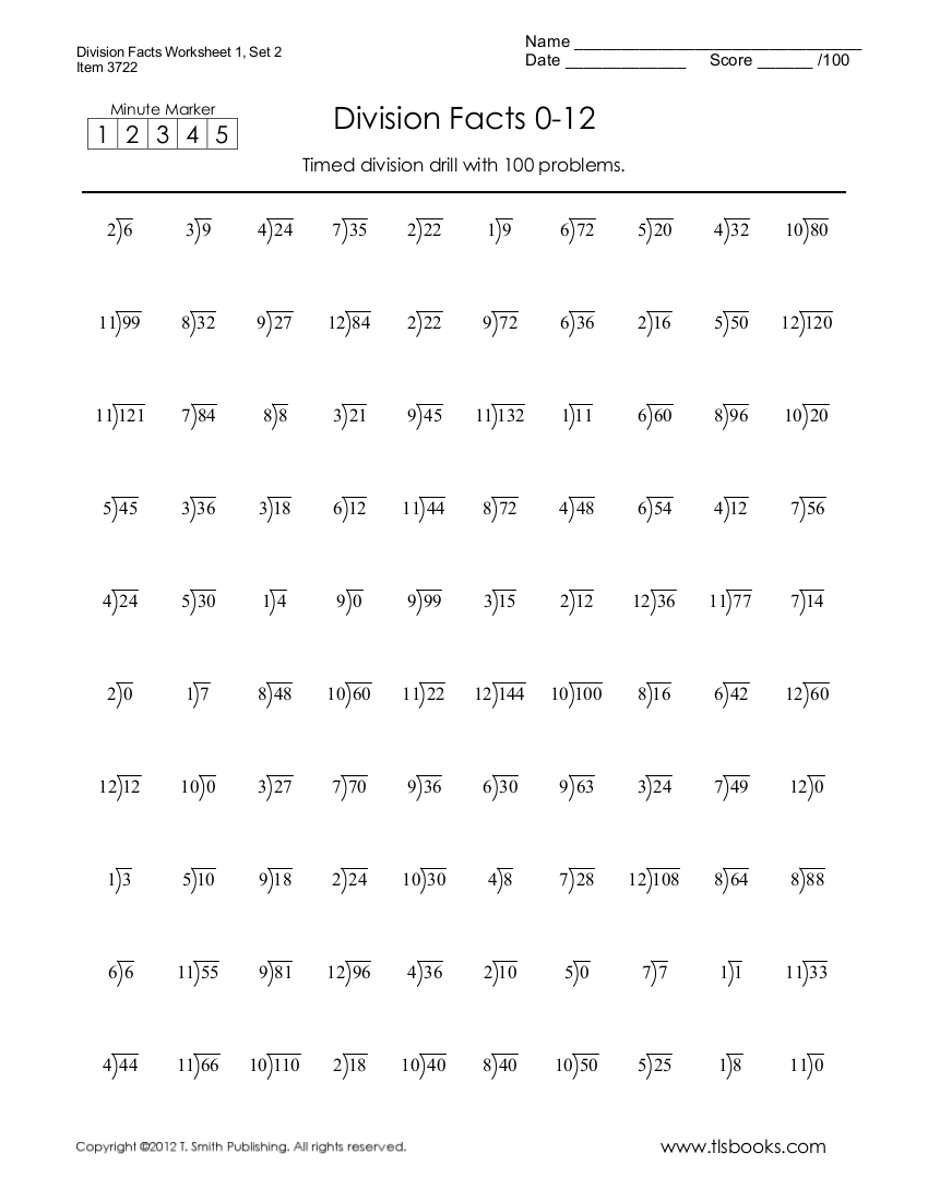 Division Worksheet 7 Examples Format Pdf Examples