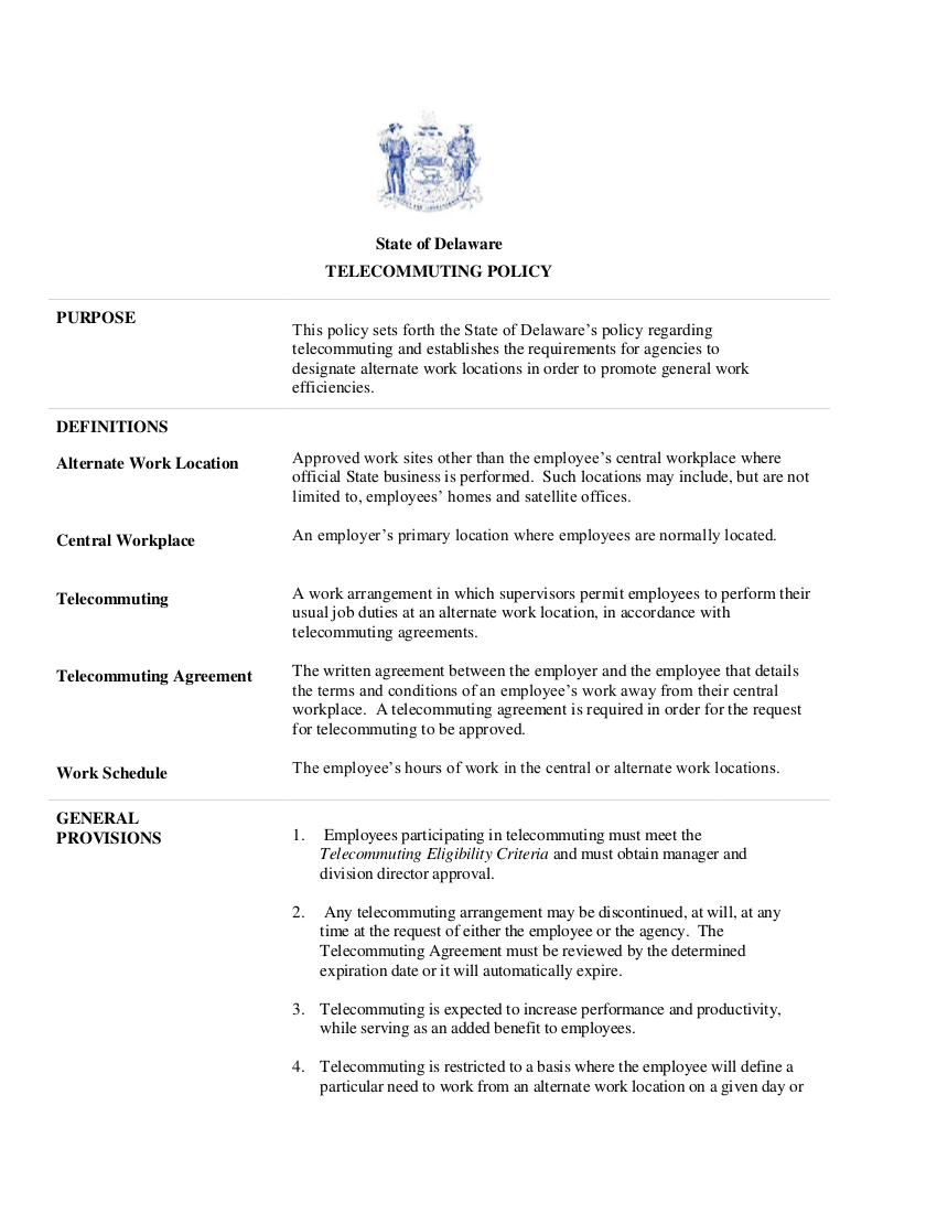 Telecommuting Policy - 9+ Examples, Format, Benefits, PDF