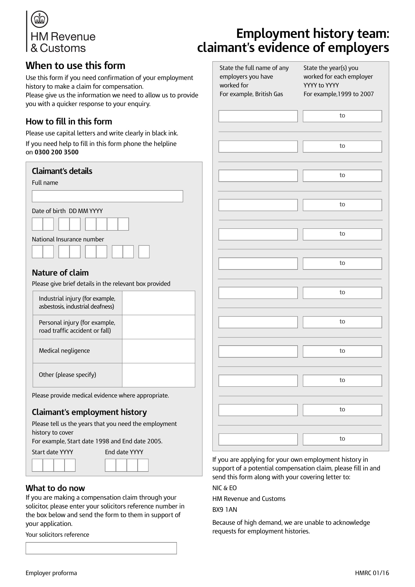Employment History Form - 9+ Examples, Format, Pdf | Examples