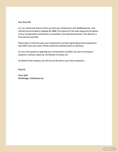Employee Termination Letter Template - 17+ Examples, Format, Sample ...