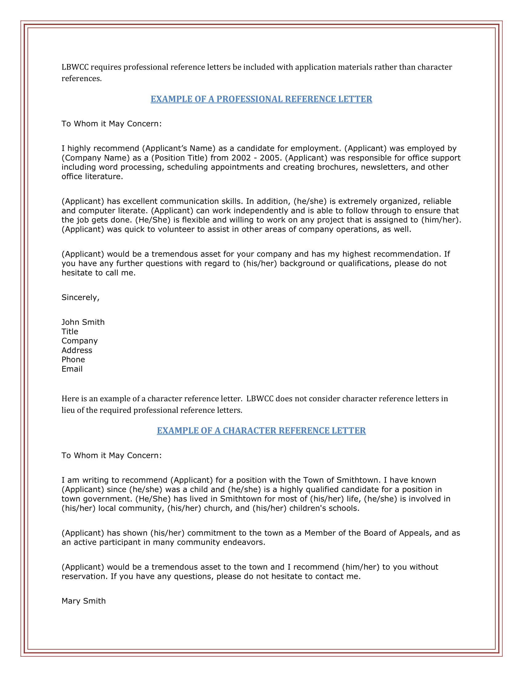 Reference Letter Examples 29 In PDF Word Examples