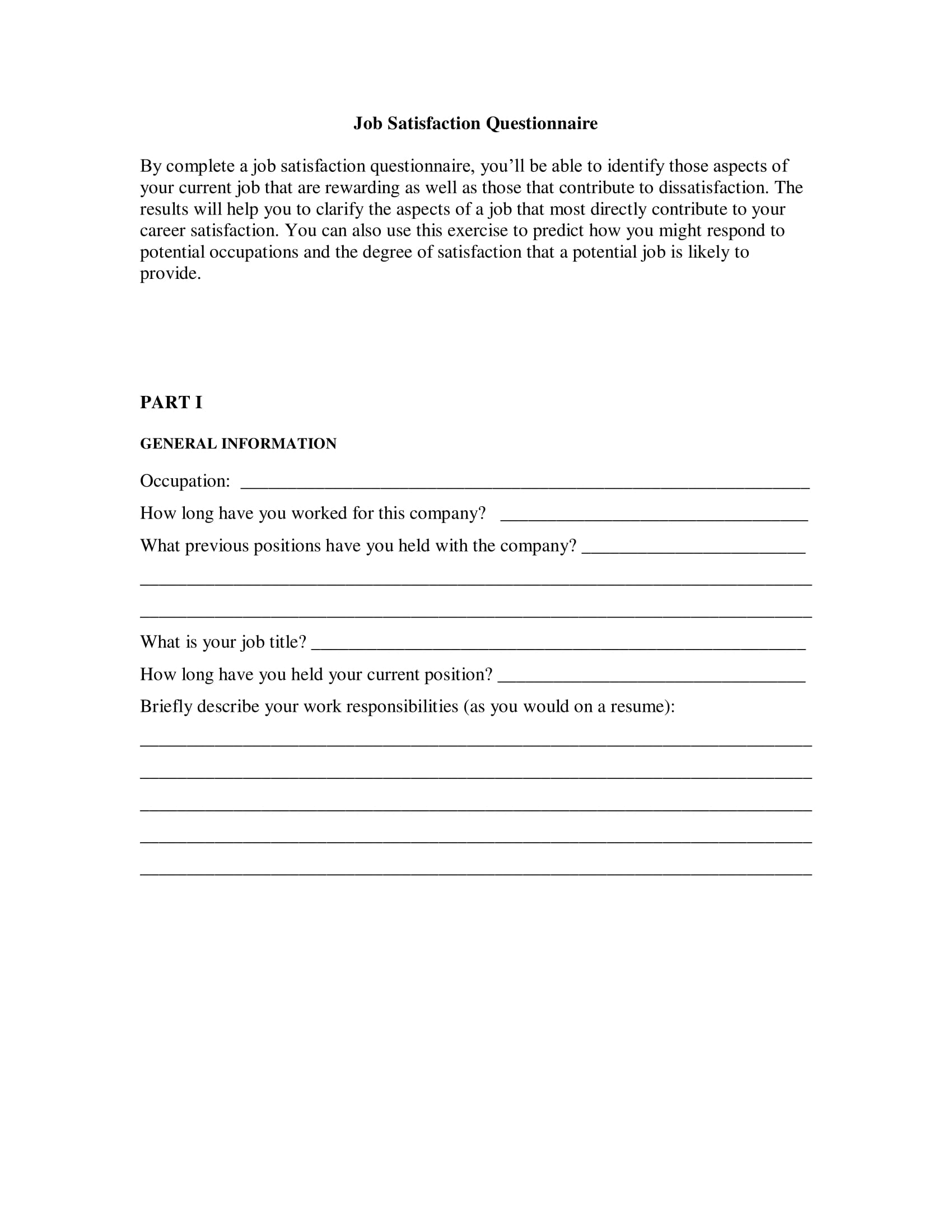 Job Satisfaction Survey - 6+ Examples, Format, How to Use, Word, PDF