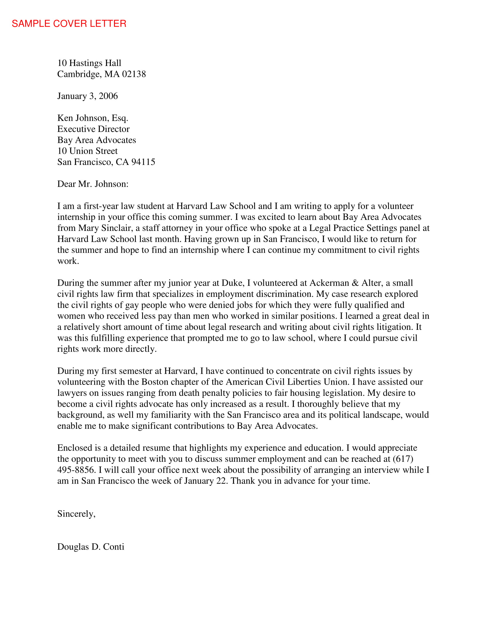 How Write Cover Letter For Internship