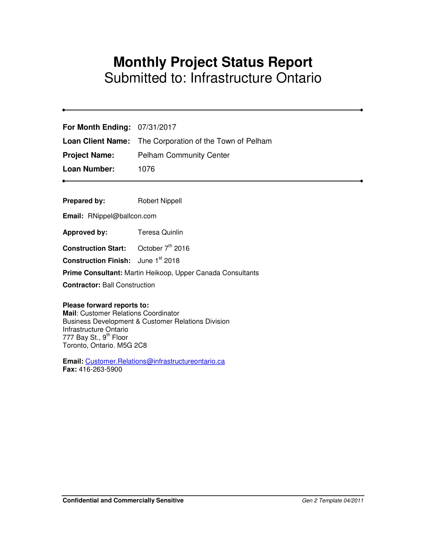 Monthly Project Status Report Template HQ Printable Documents