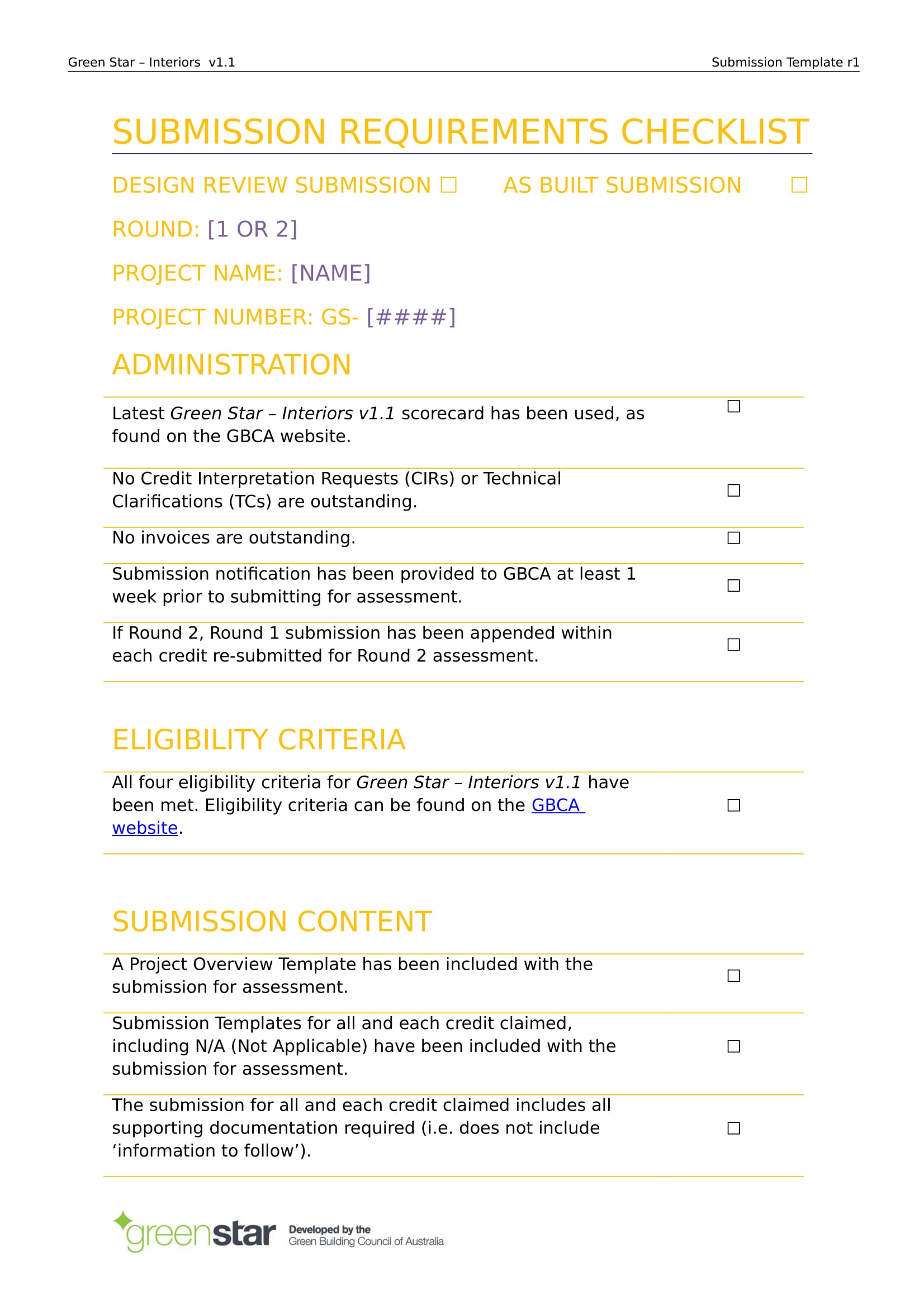 Website Requirements Template