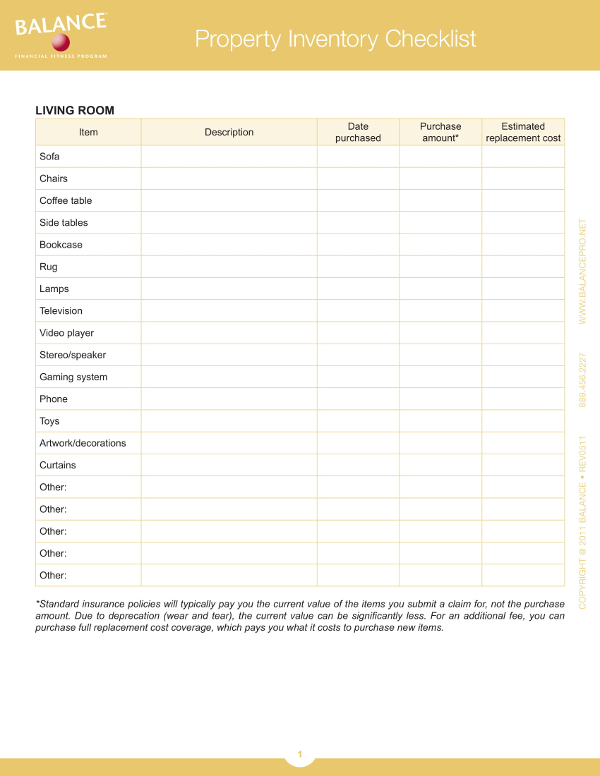 Inventory Checklist Examples 12 PDF Word Examples