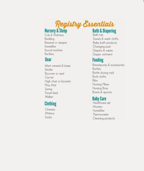 Baby Registry Checklist - 8+ Examples, Format, Pdf | Examples