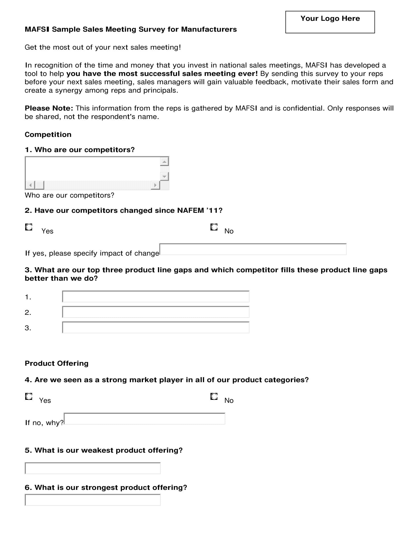 Meeting Survey - 11+ Examples, Format, Pdf | Examples