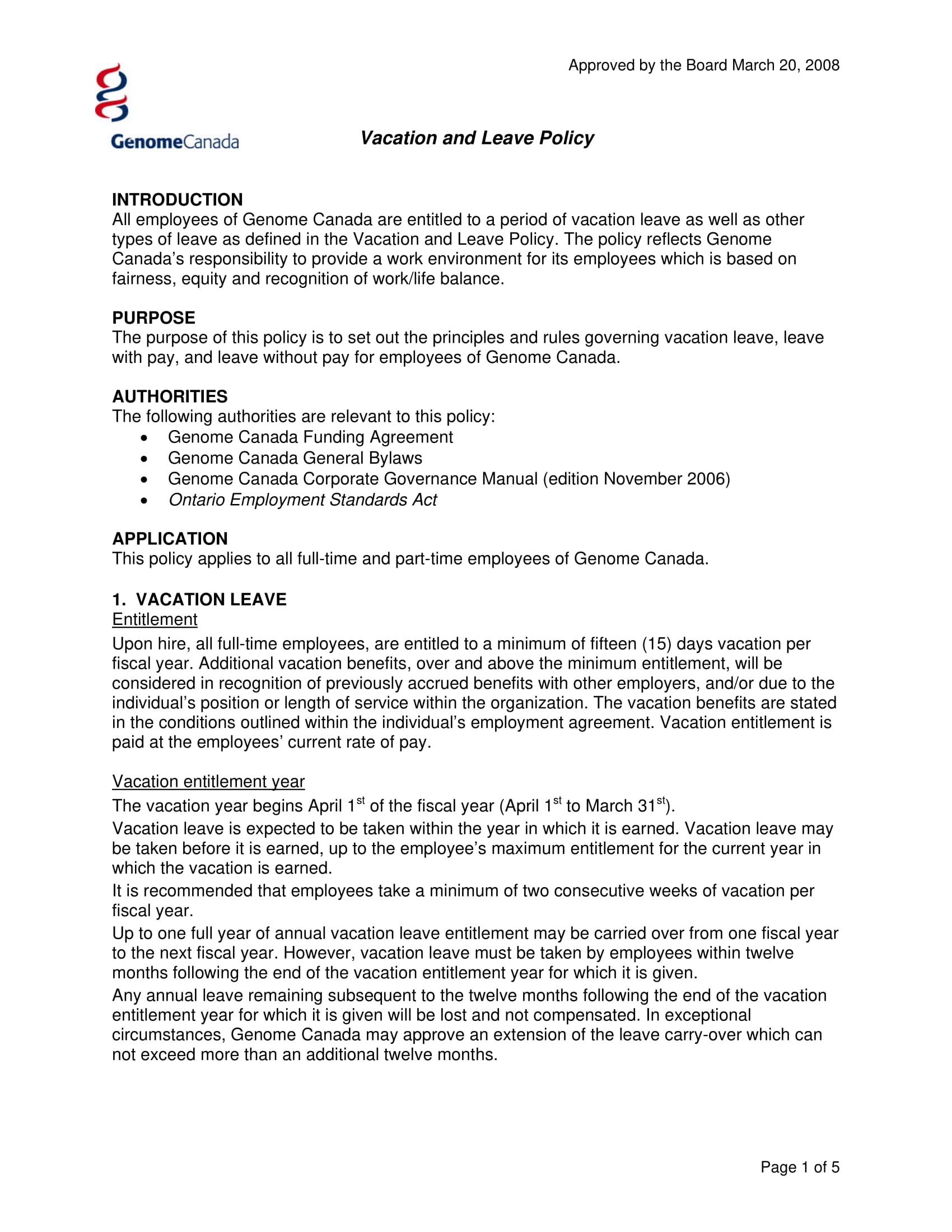 Vacation Policy - 11+ Examples, Format, Pdf | Examples