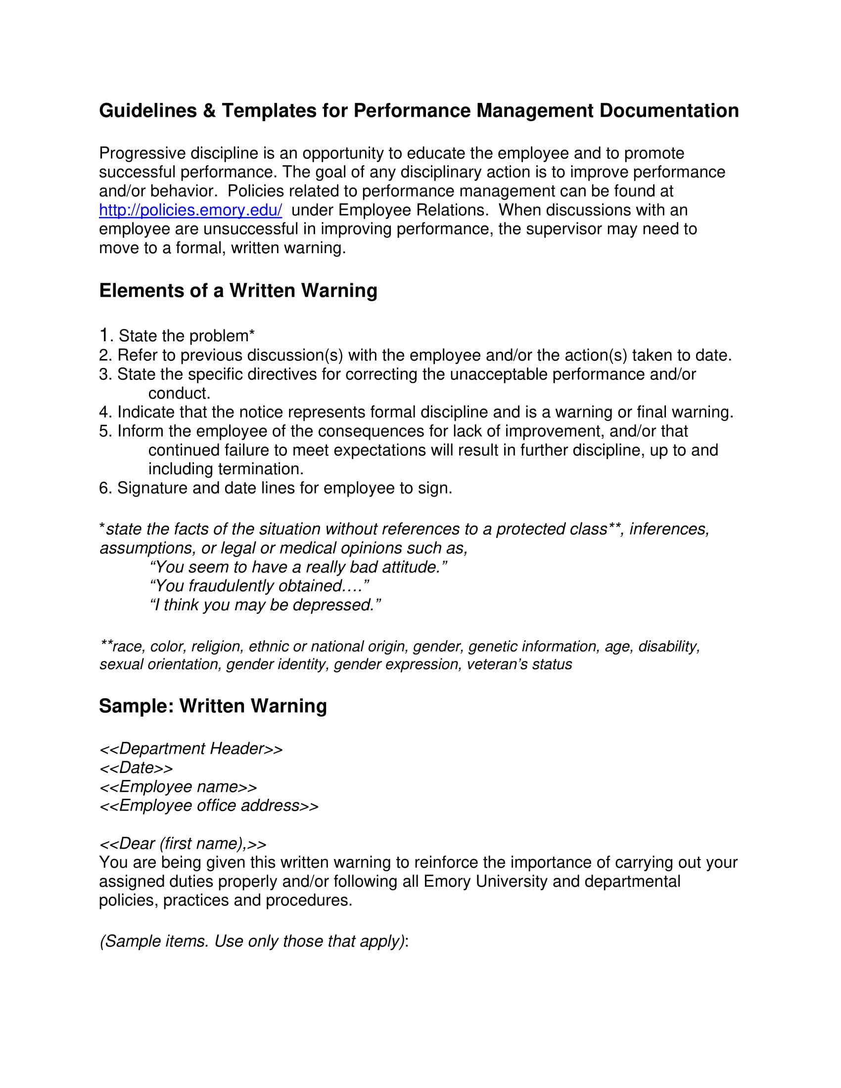 Employee Warning Letter Examples 11 In PDF Google Docs MS Word 