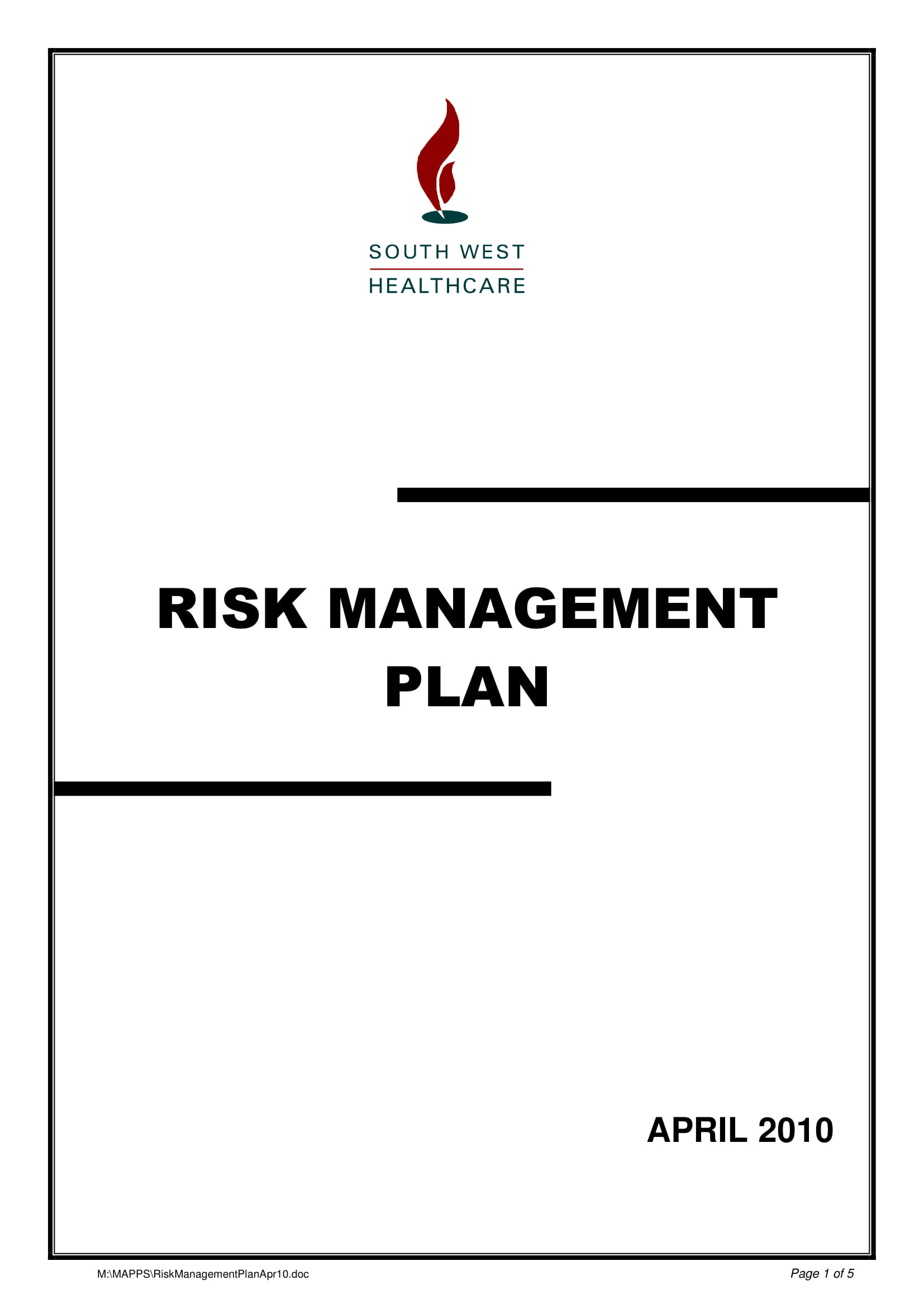 Risk Management Plan 35 Examples Format Pdf Examples