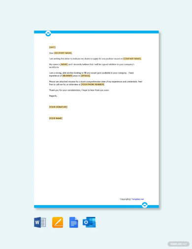 Job Application Letter Example Simple