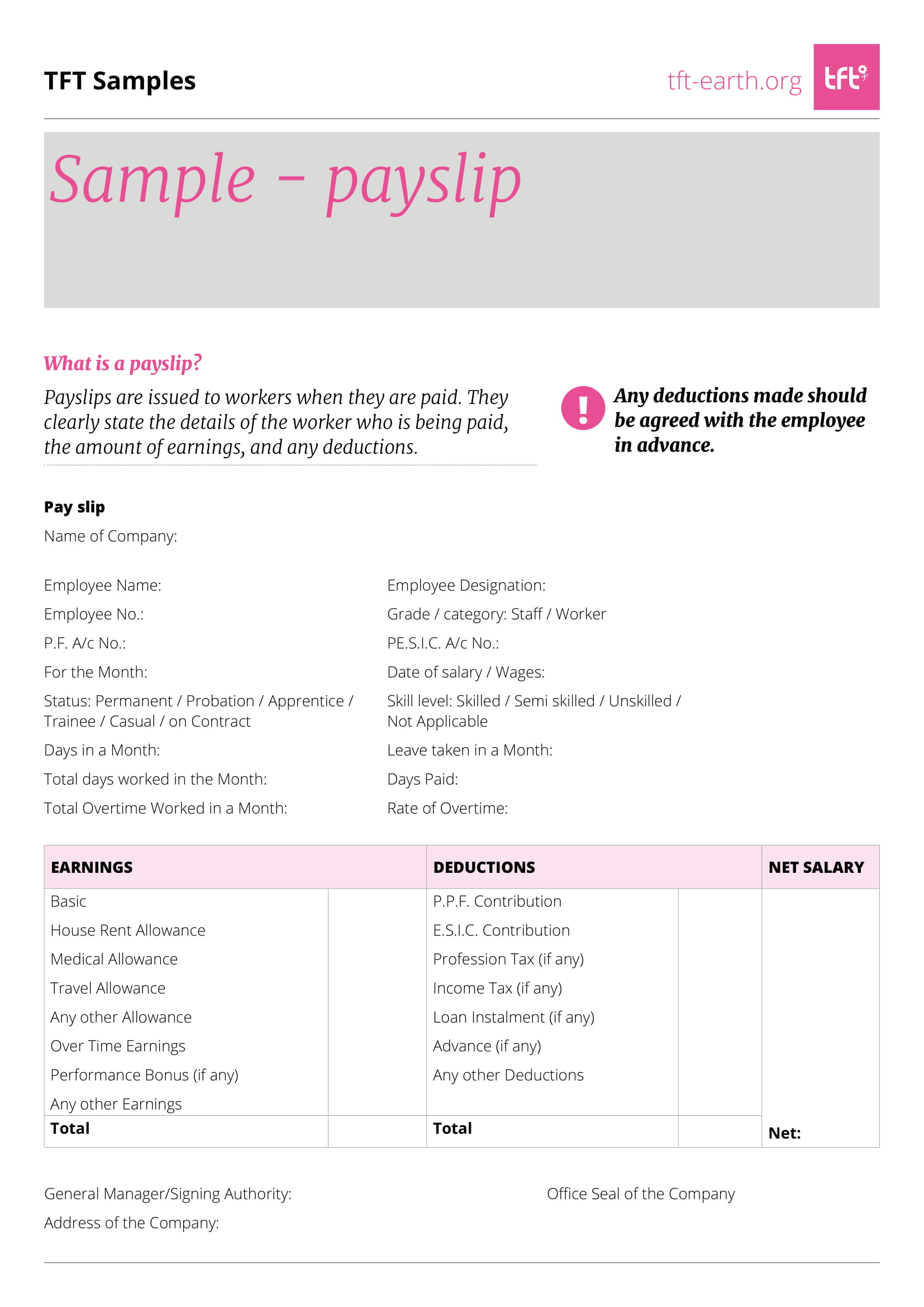Payslip Layout