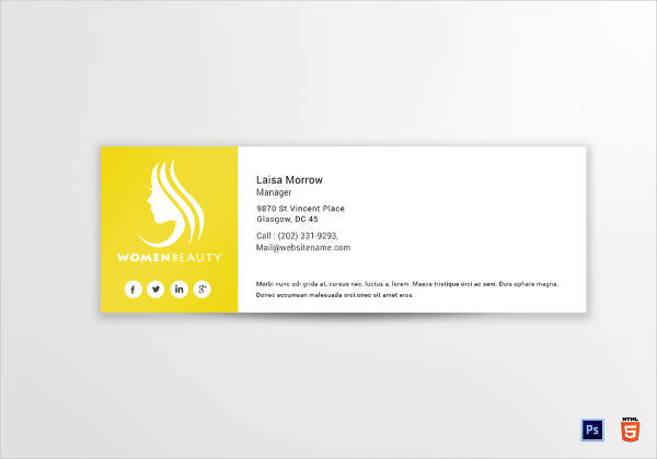 Beauty Parlor Email Signature - Examples
