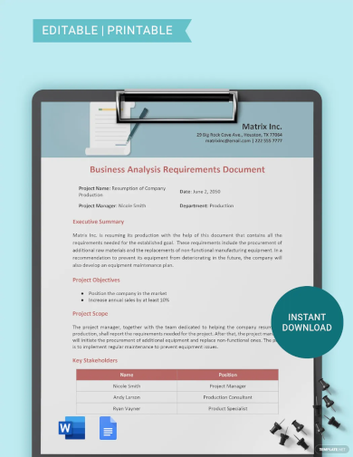 Business Requirements Document - 39+ Examples, Format, Pdf