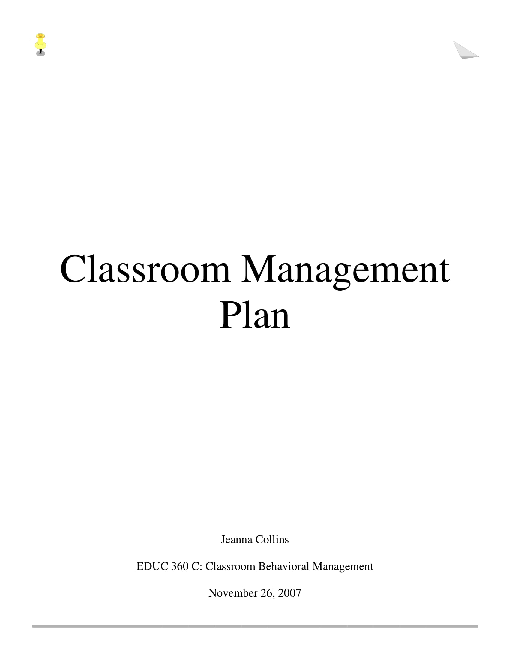 Effective Classroom Management Plan - 9+ Examples, Format, Pdf | Examples