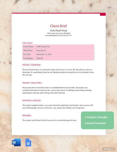 Client Brief - 15+ Examples, Format, Pdf | Examples