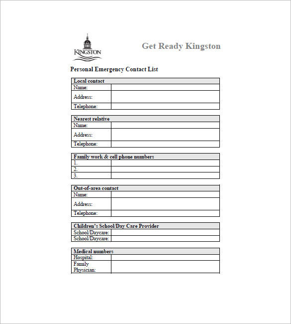  Contact List Examples 10 PDF Examples