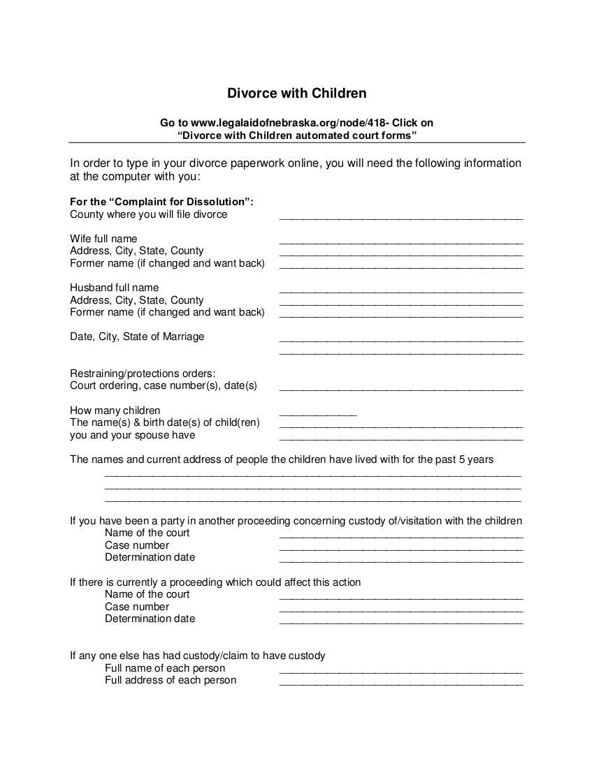 Divorce Worksheet - 7+ Examples, Format, Pdf