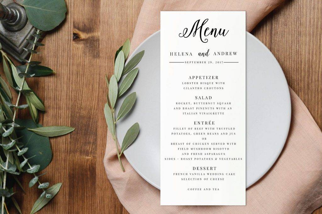 37 Printable Wedding Menu Designs Examples PSD AI Examples