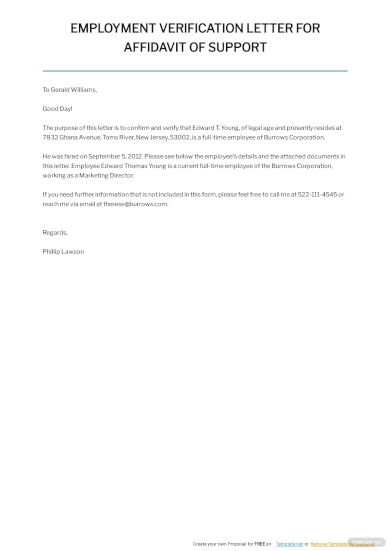 Employment Verification Letter - 17+ Examples, Format, Sample | Examples