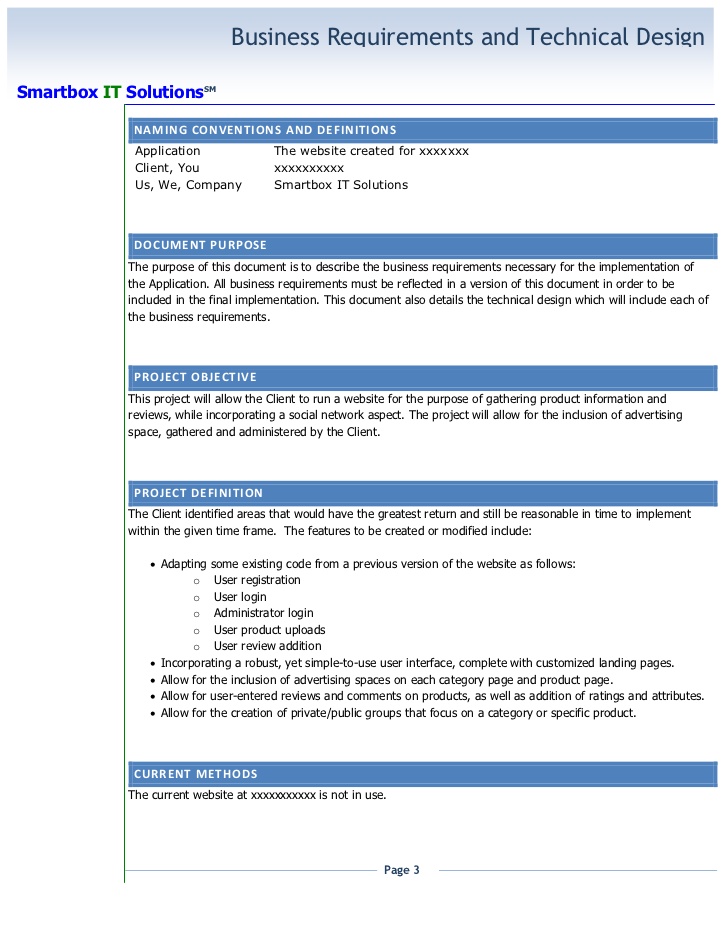 Business Requirements Document 39 Examples Format Pdf