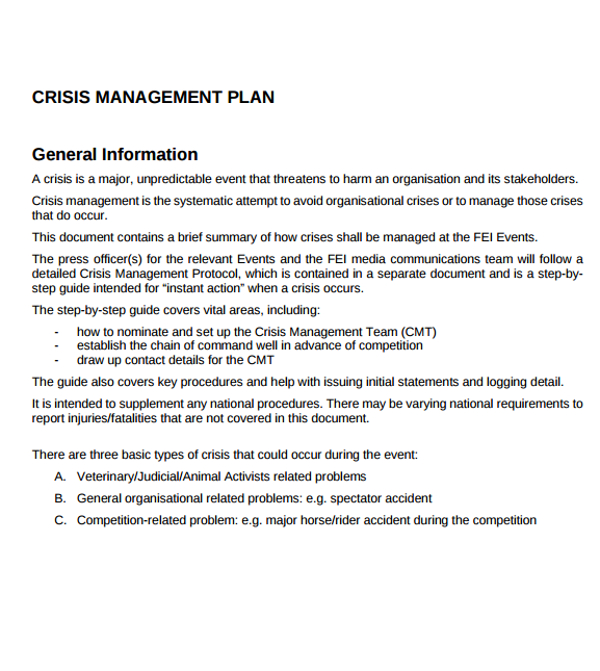 Crisis Management Plan 13 Examples Format Pdf Examples