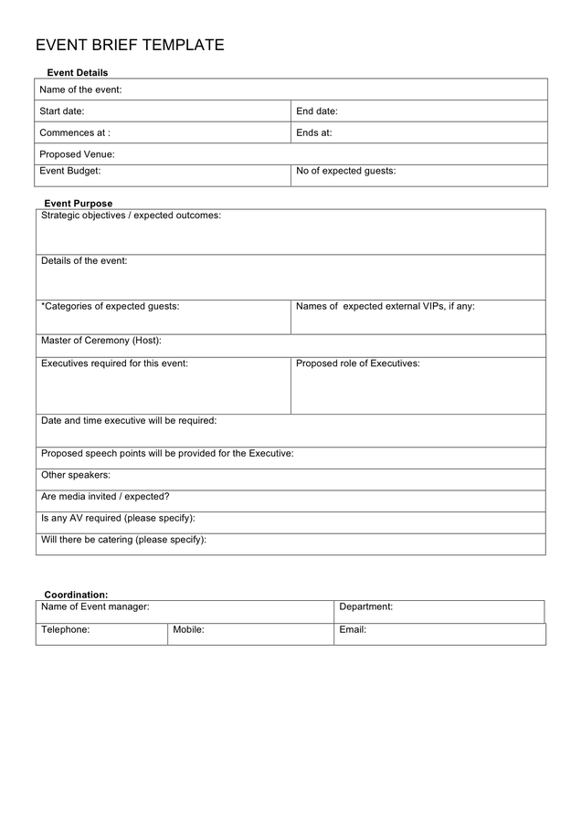 Event Brief Tips Examples Format Pdf Examples