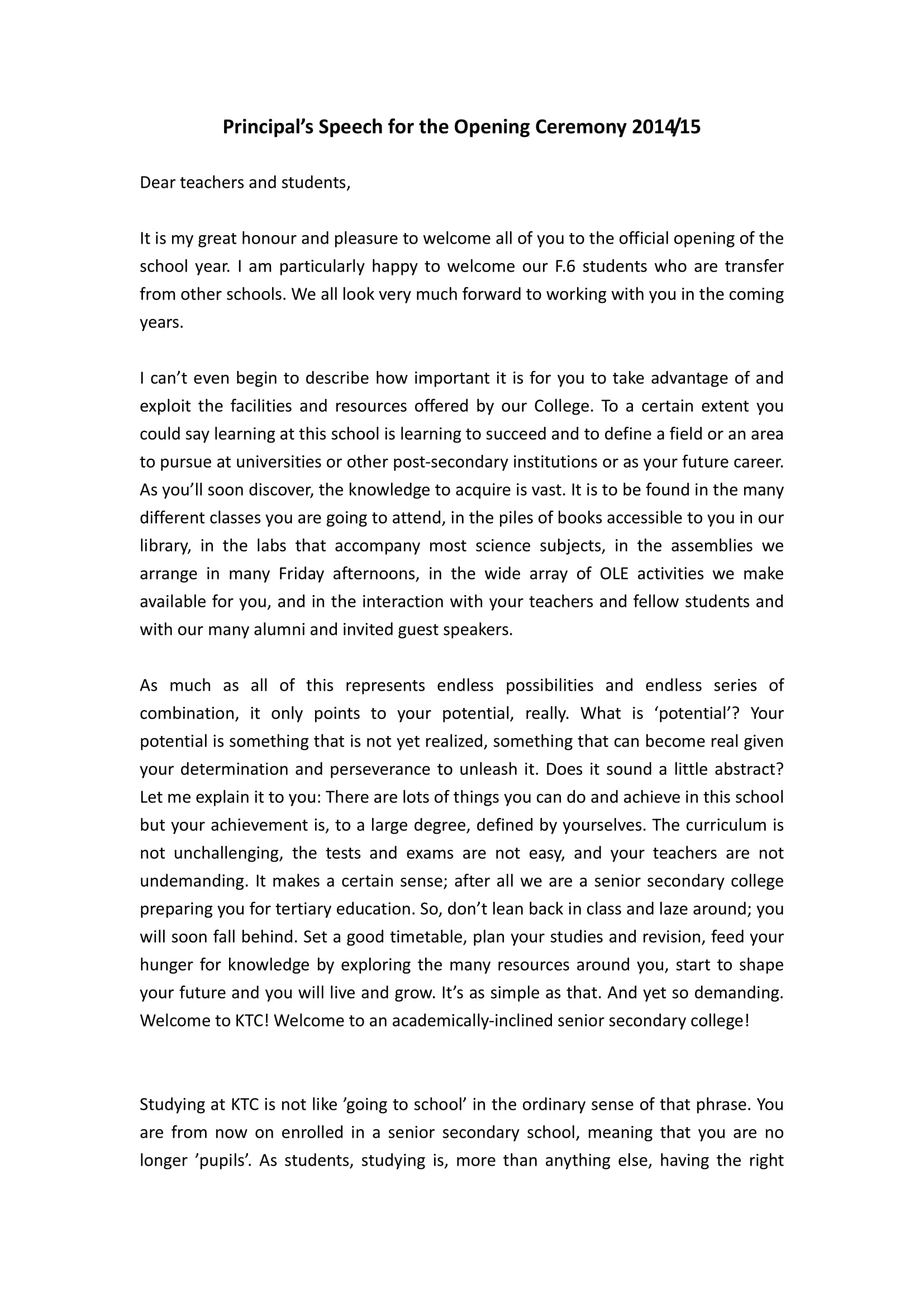 School Welcome Speech 9 Examples Format Sample Examples