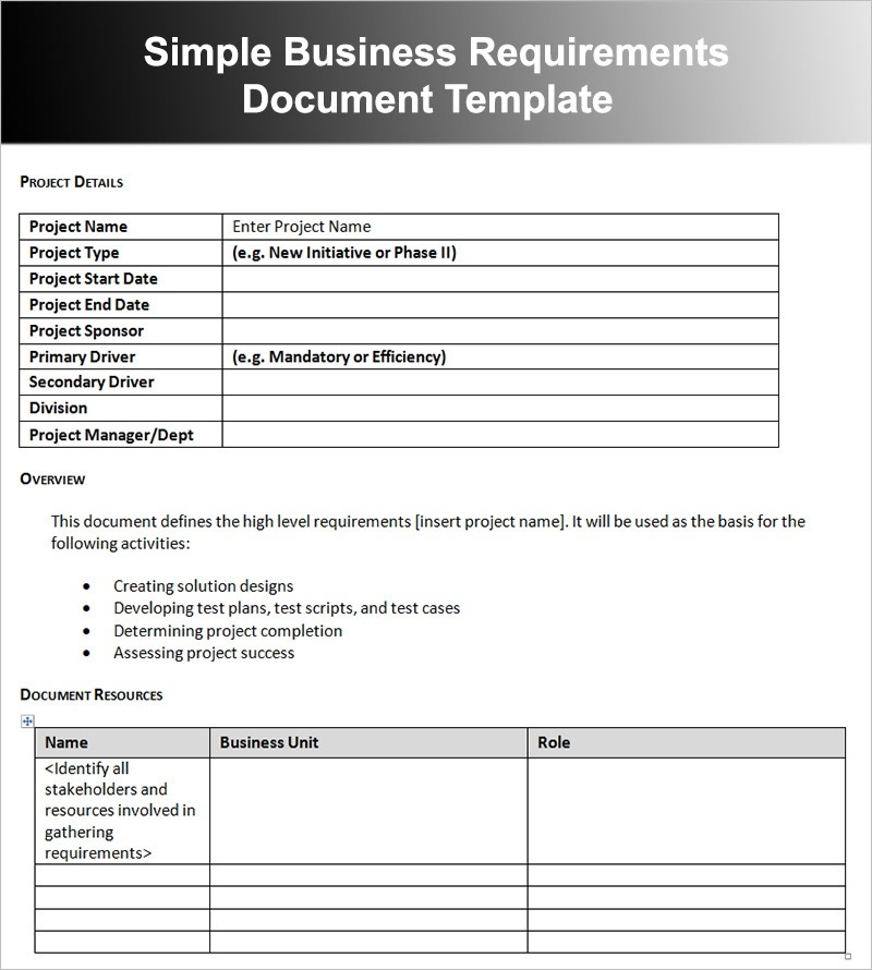 Business Requirements Document - 39+ Examples, Format, Pdf